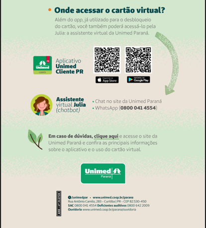 » COMUNICADO IMPORTANTE: DADOS CADASTRAIS E CARTÃO VIRTUAL UNIMED